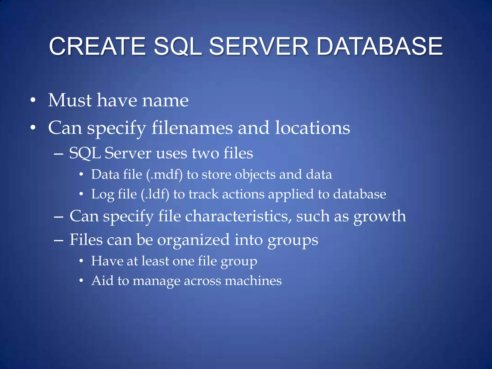4 create database | PPTX