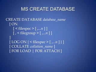 4 create database | PPTX
