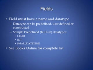 4 create database | PPTX