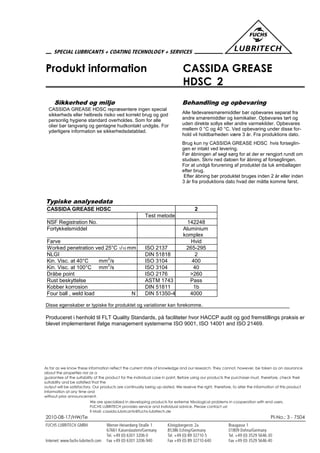 Tds cassida grease hdsc 2 dk 1 | PDF