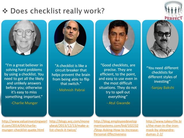 4 C's of Investment Process - Cloning, Checklist, Capital Allocation, Checkout | PDF