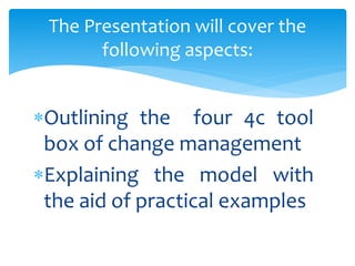 4c tool box of change management | PPTX | Business Administration ...