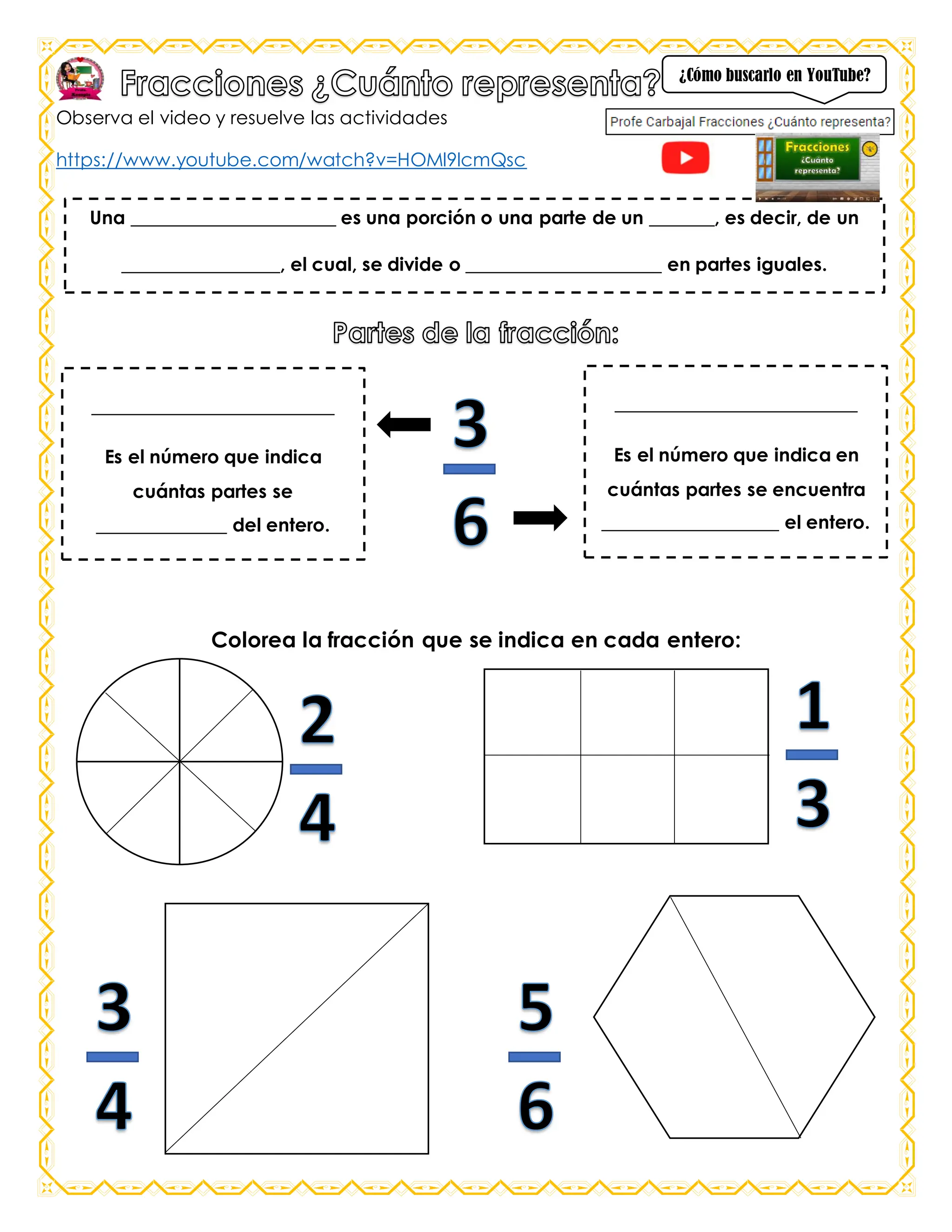 Hojas De Trabajo Para Restar Fracciones, Cuarto Grado