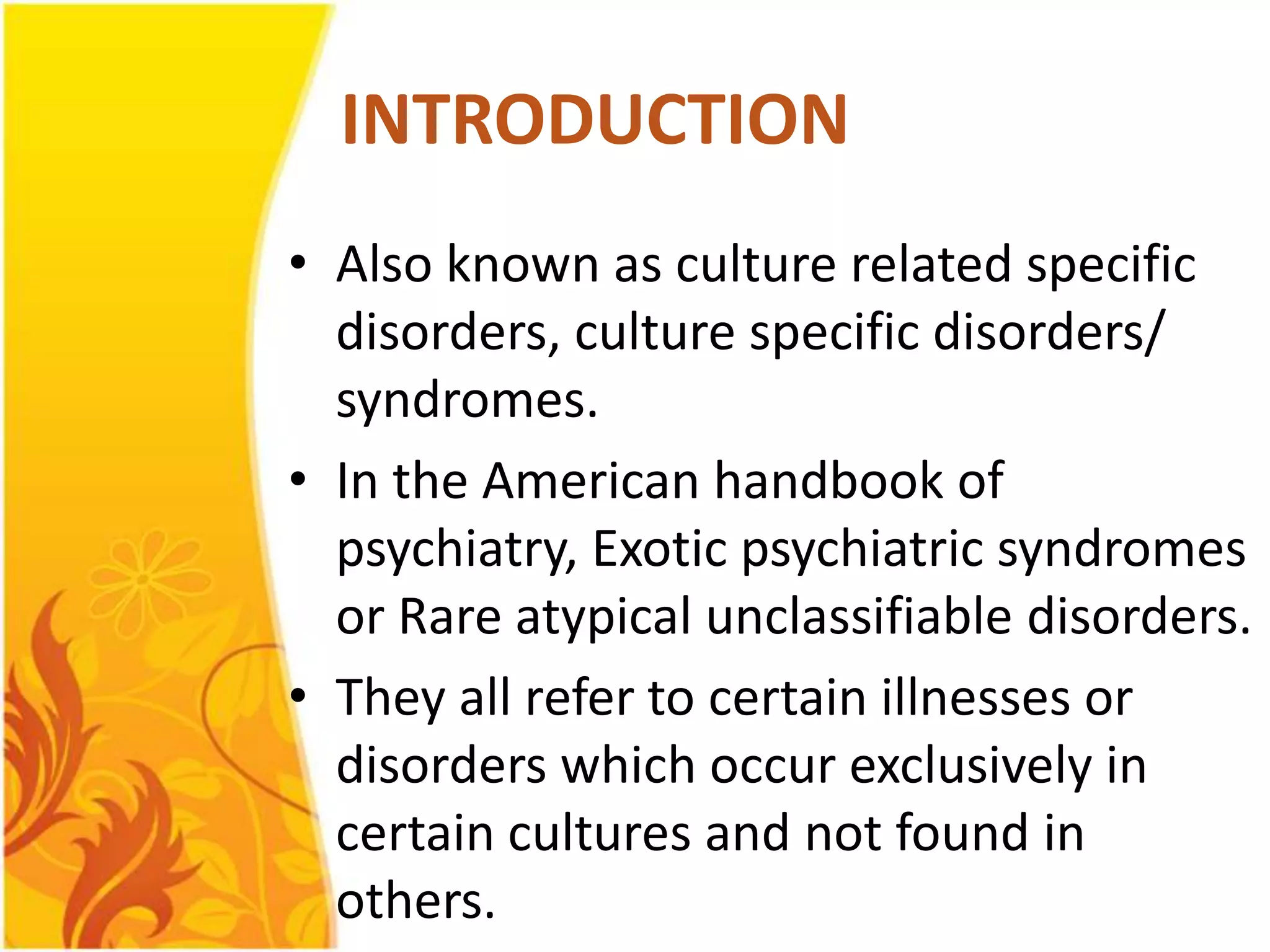 culture bound syndromes ppt | PPTX