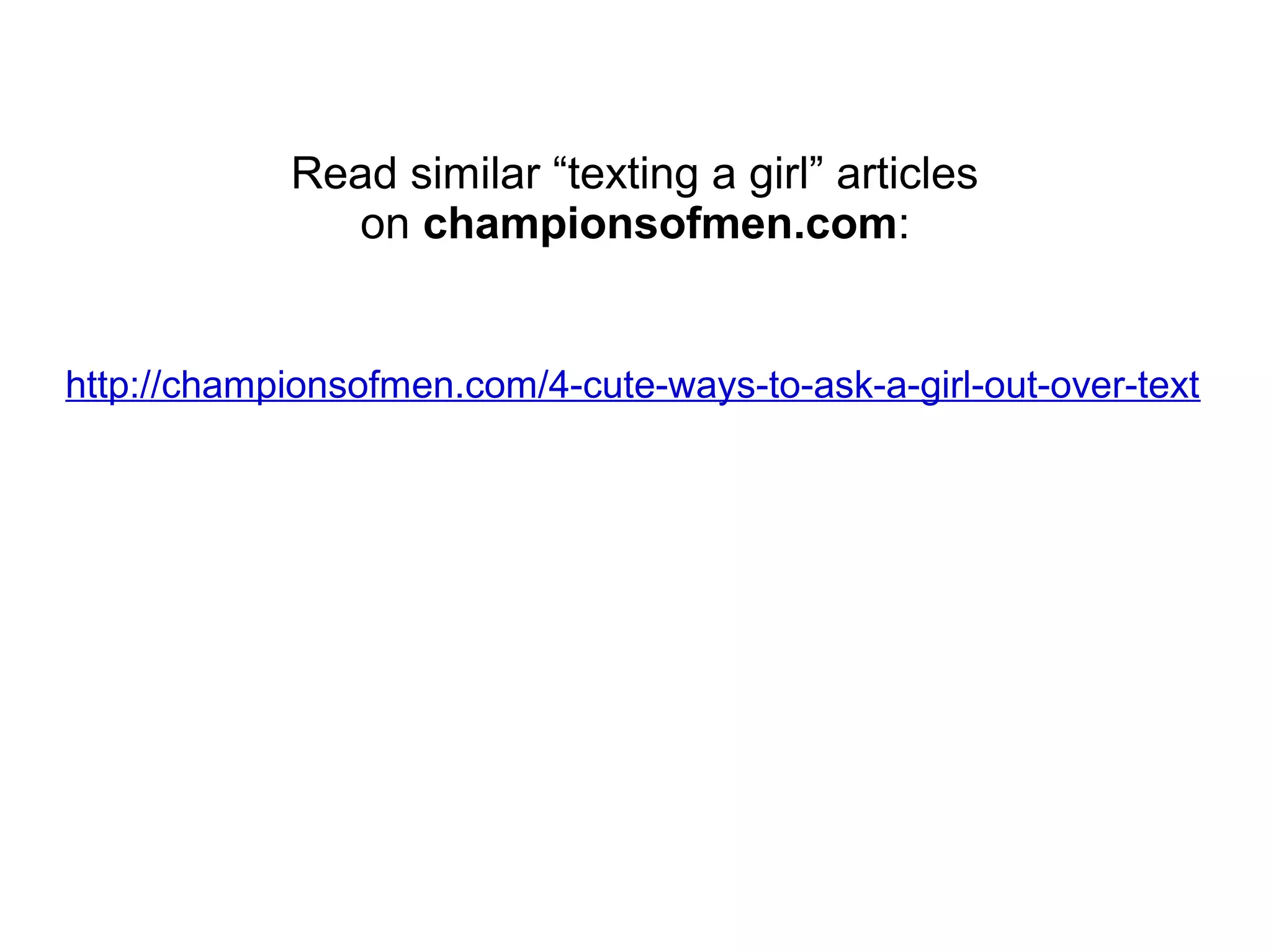 4 Cute Ways to Ask a Girl Out Over Text | ODP