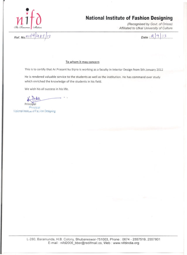 NIfd experience certificate | PDF