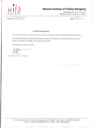 NIfd experience certificate | PDF