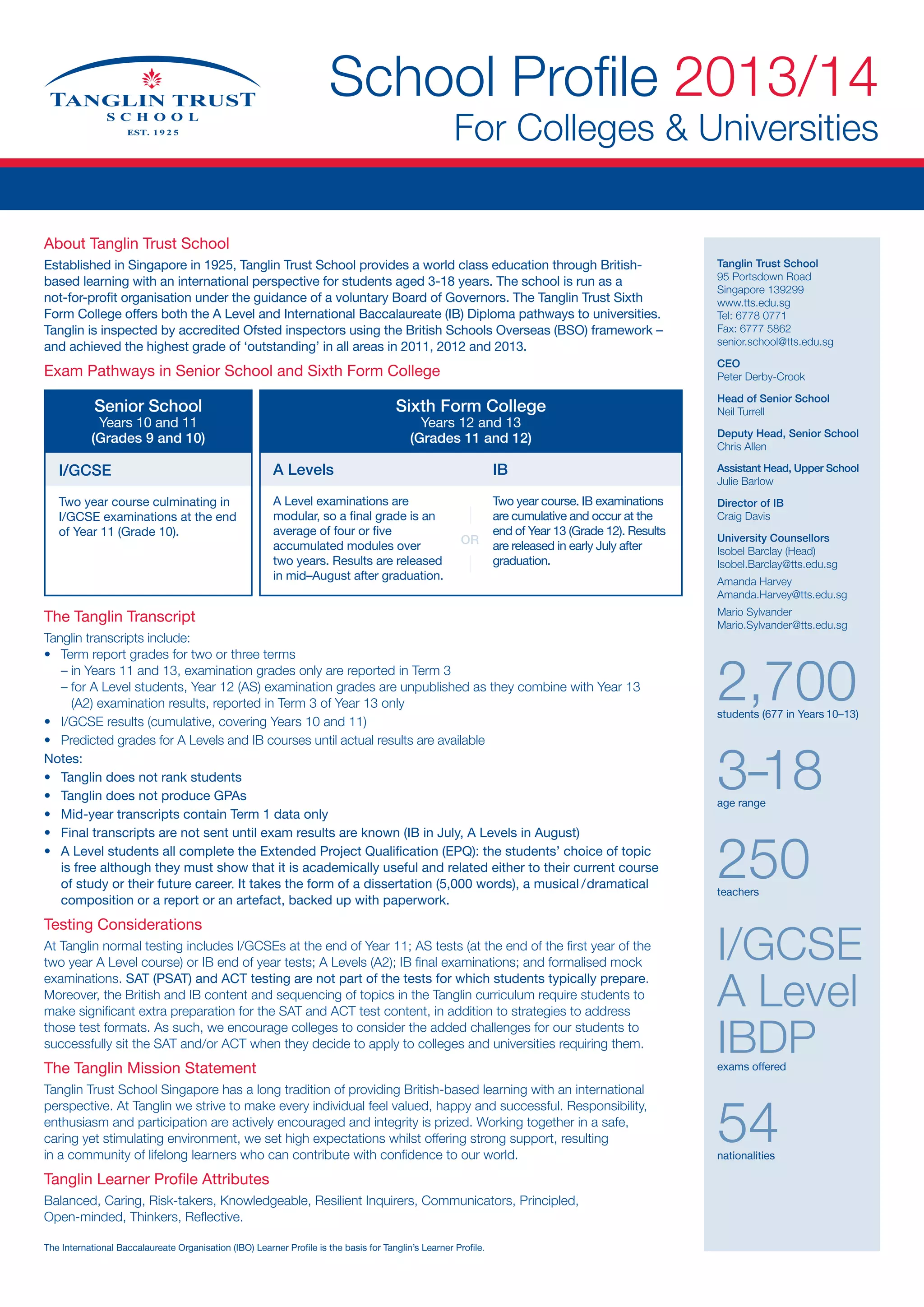 TTS_Profile_2013 Sm | PDF