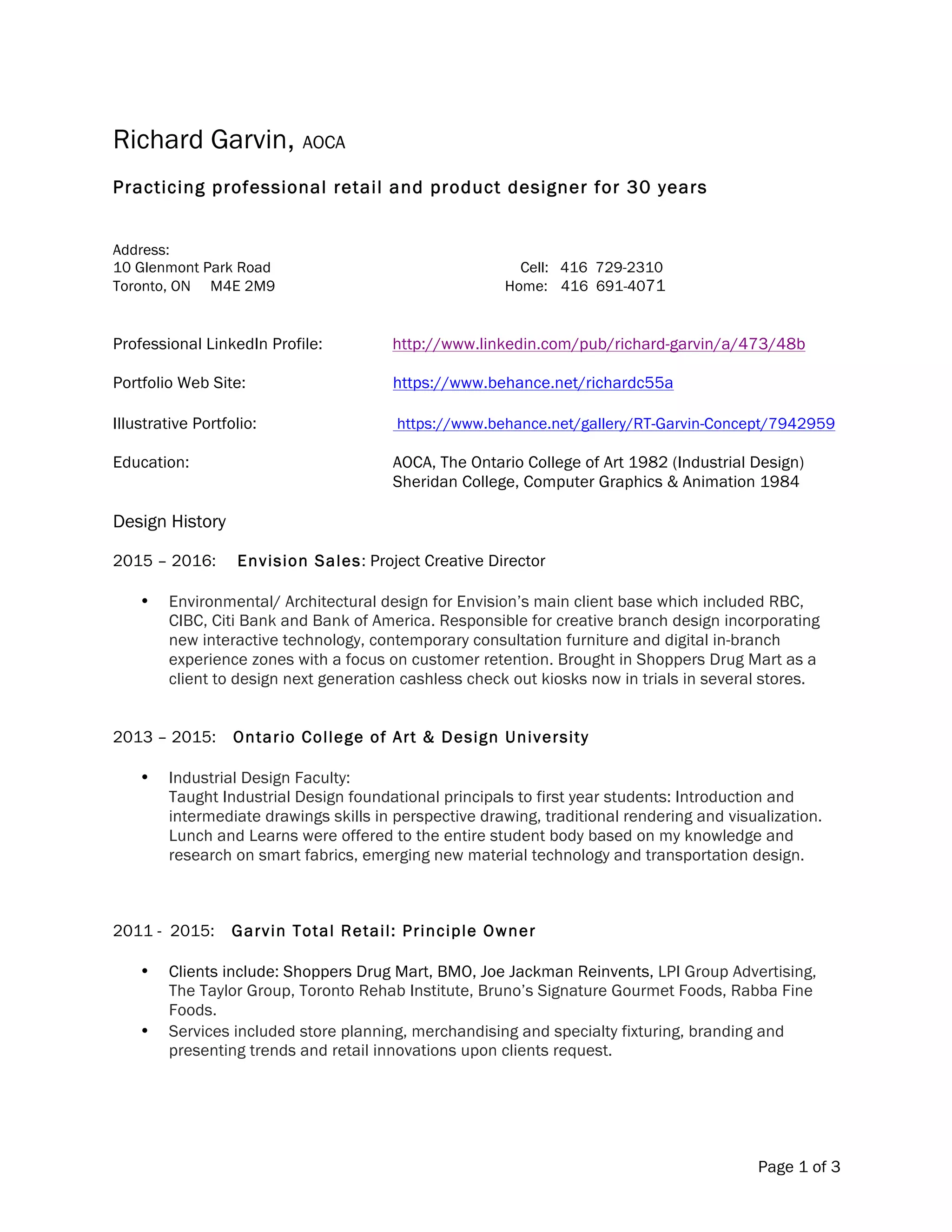 2016 Revised Resume - Richard Garvin resume | PDF