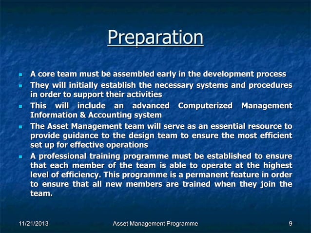 Asset Management General Outline | PPT
