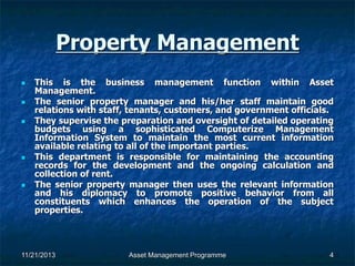Asset Management General Outline | PDF