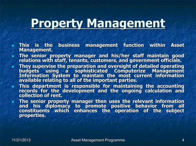 Asset Management General Outline | PPT