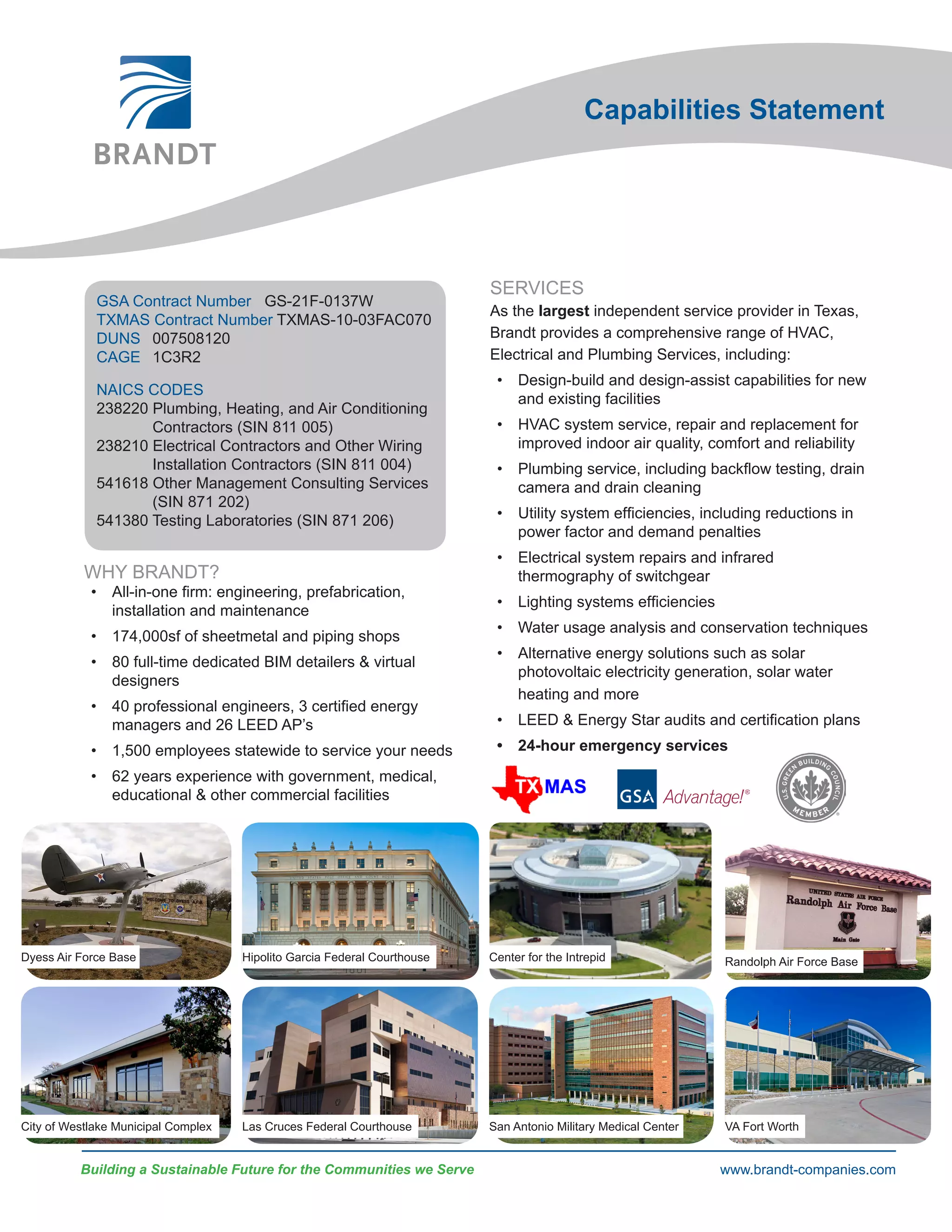 BRANDT Capabilities Statement | PDF