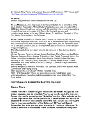 Deans List 03-25-13 | PDF | Email | Internet