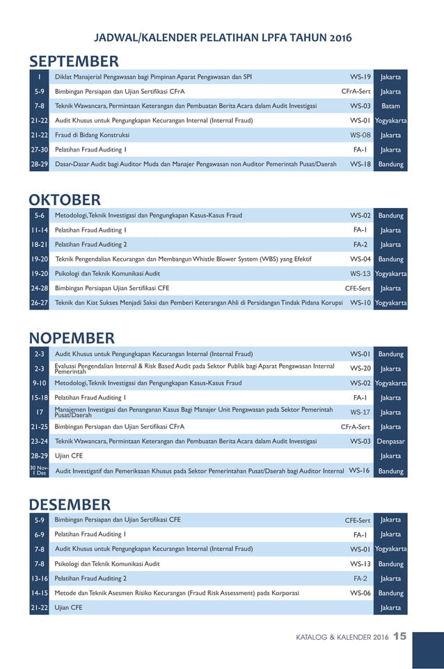 Katalog LPFA & Kalender Program 2016 | PDF