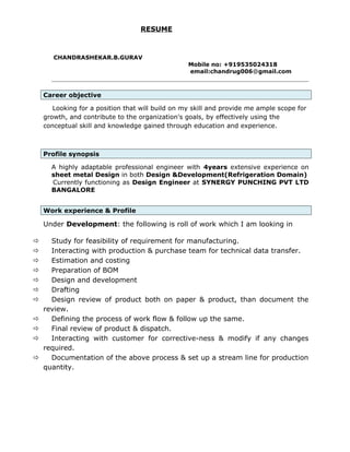CHANDRU RESUME DESIGN | PDF