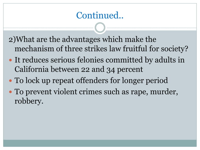 RM Presentation on three strikes law | PPT