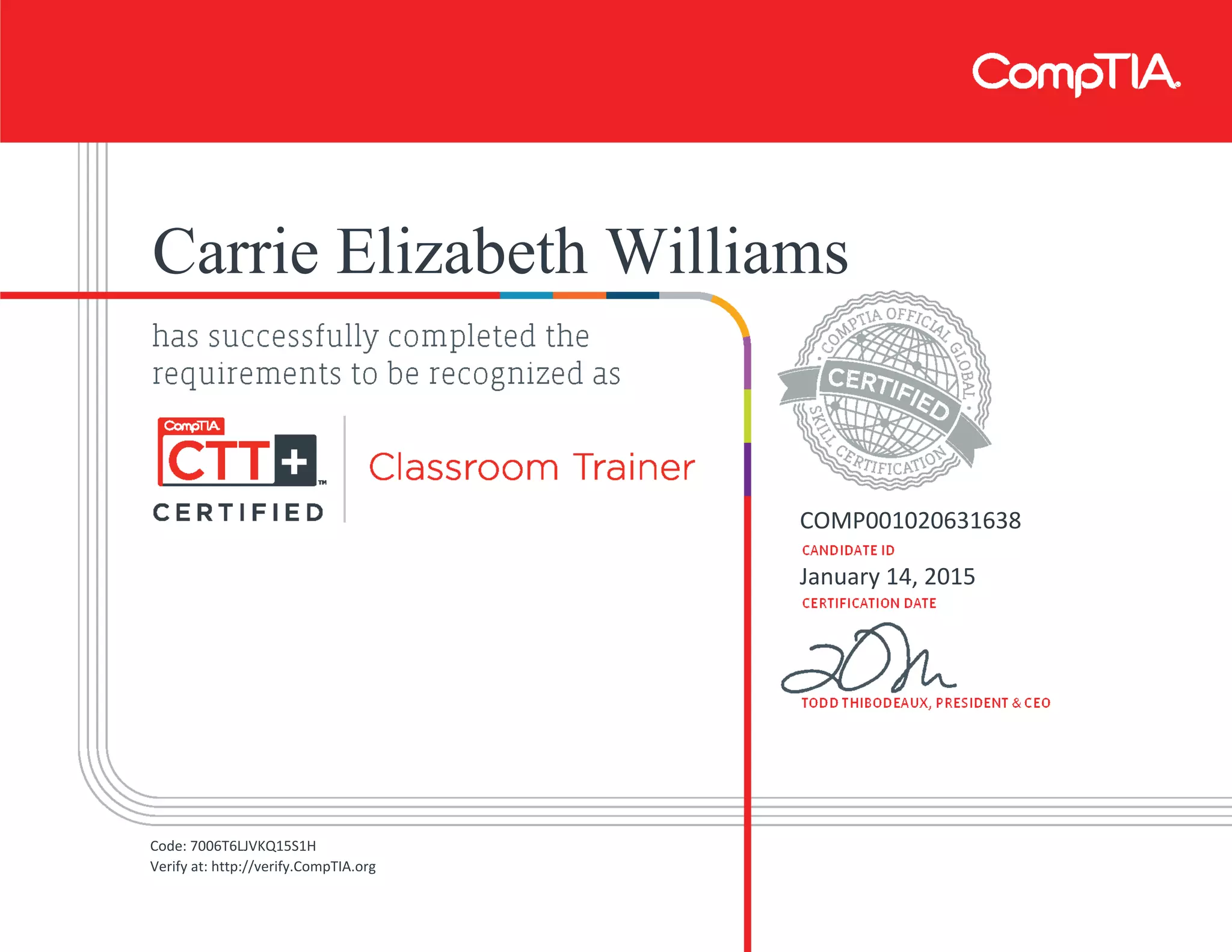 CompTIA CTT+ Classroom Trainer certificate | PPT