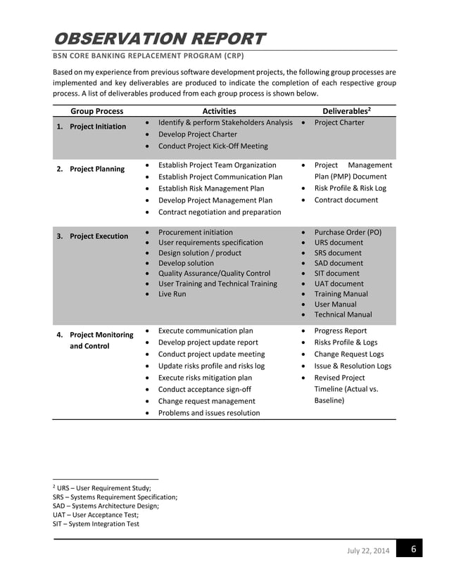 Observation Report-CRP-22July-2014 | PDF