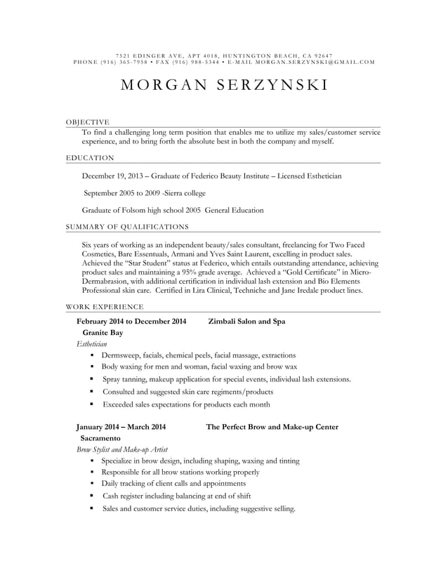 Morgan 2014 resume business | DOC