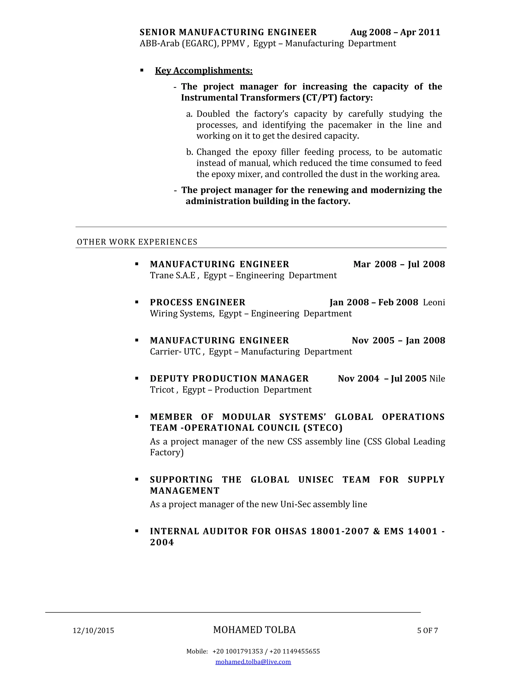 Mohamed Tolba's Resume | PDF