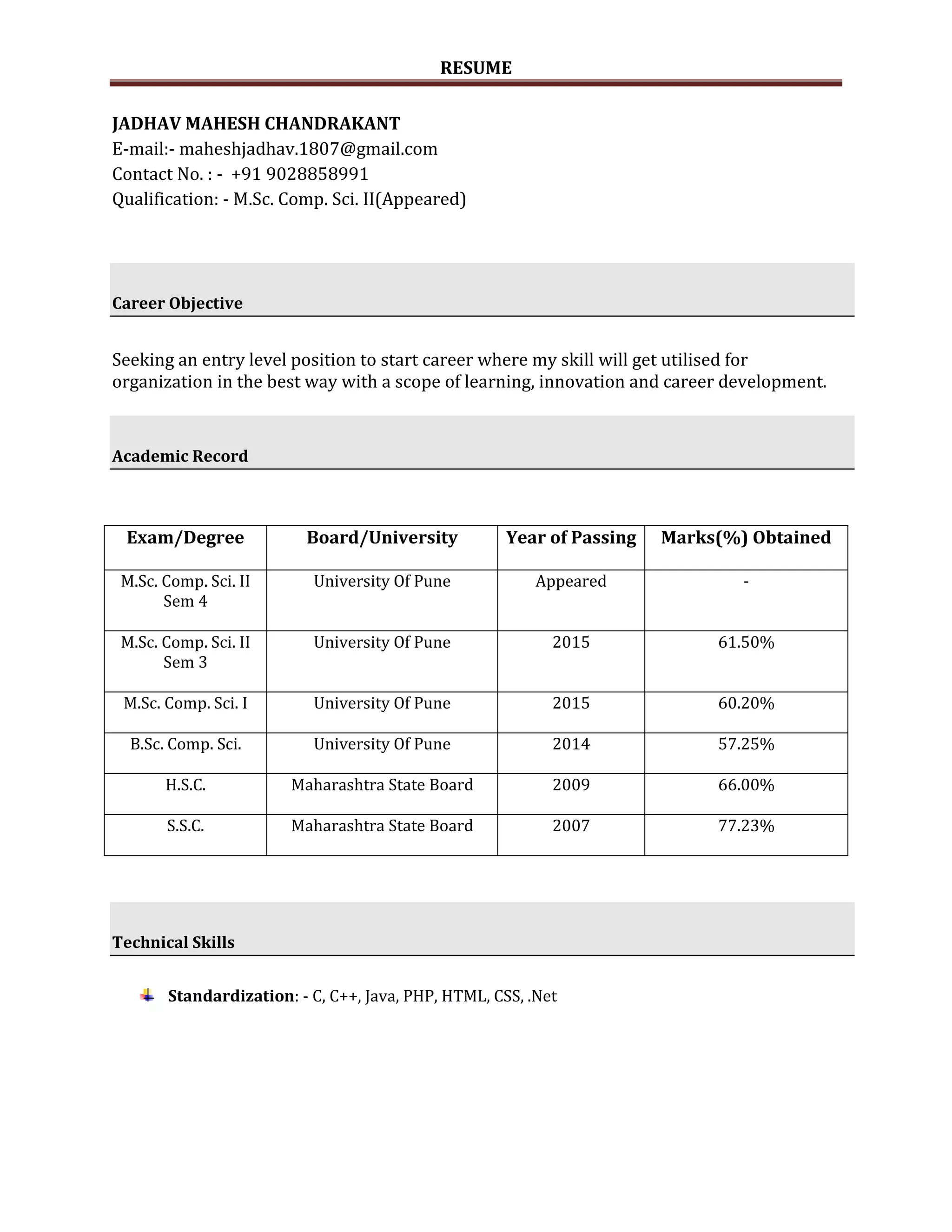 Mahesh_Jadhav | PDF | Programming Languages | Computing