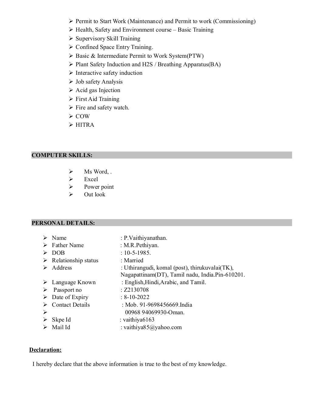 Mechanical Maintenance Supervisor CV mechanical-maintenance-supervisor-cv