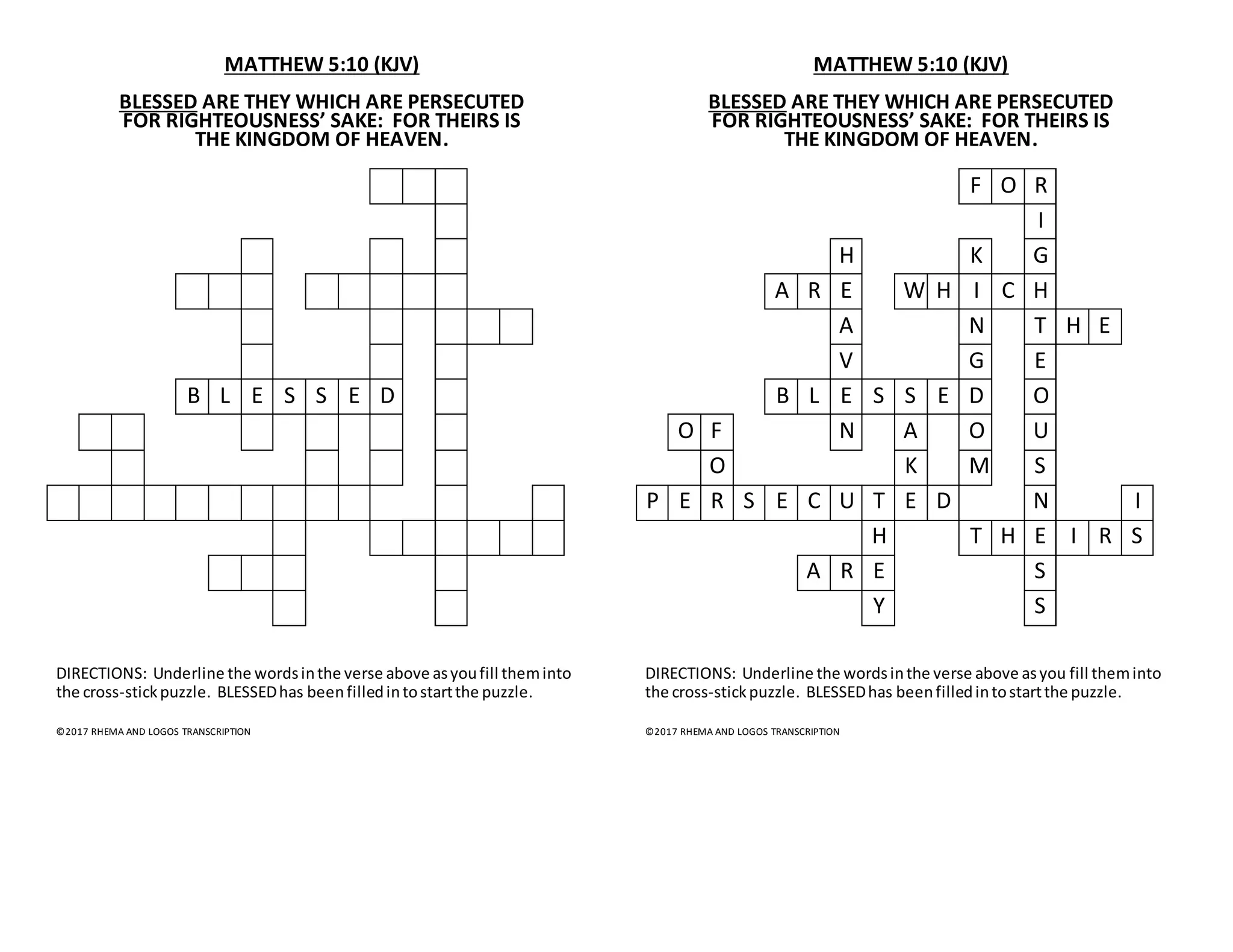 THE BEATITUDES - MATTHEW 5-10 | DOCX
