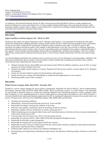 Rapinder Kaur - CV(1) | DOC