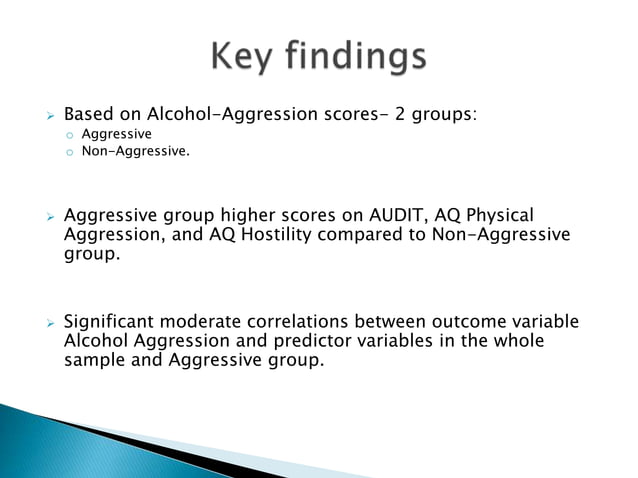 Women, Alcohol and Aggression | PPT
