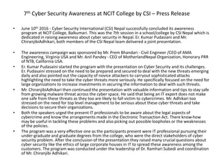 Cyber Security of Nepal - Press Release | PPTX
