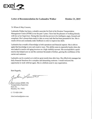 Lashandra Walker Rec Letter | PDF