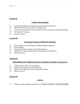 Technical Capacity Building Training Module of Radio Staff | DOC