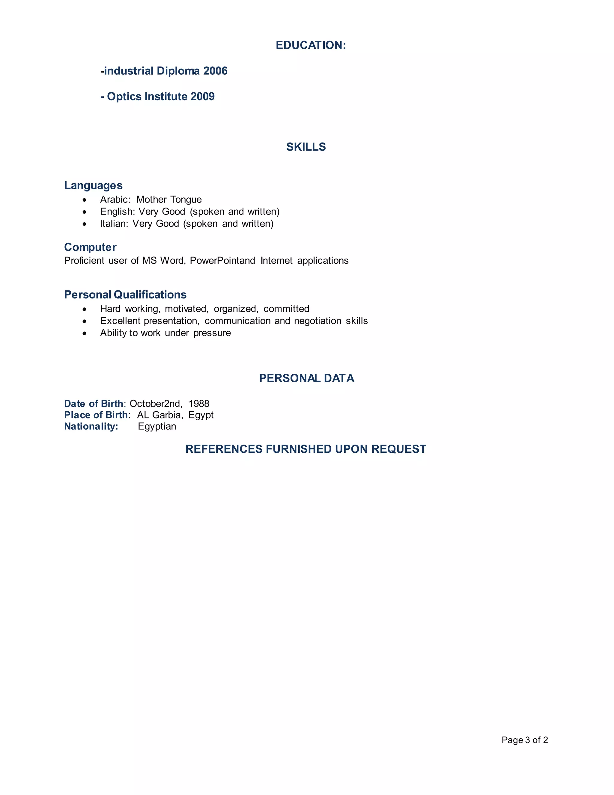 Mohamed Fouda CV (2) | PDF