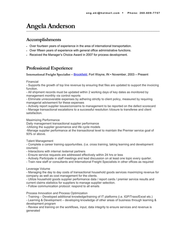 Angela Anderson Resume 2014 | PDF