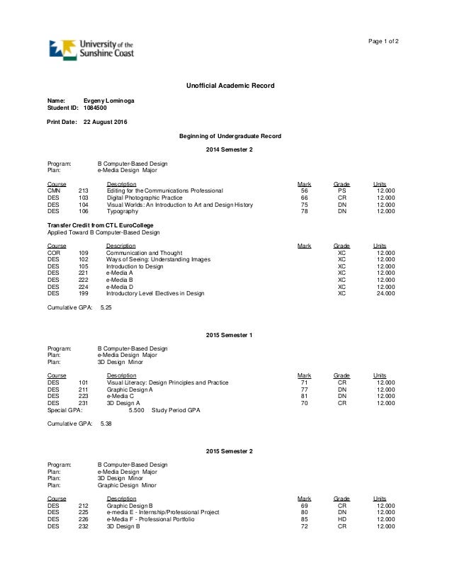 7. Academic Transcript Bachelor in Computer-Based Design – USC
