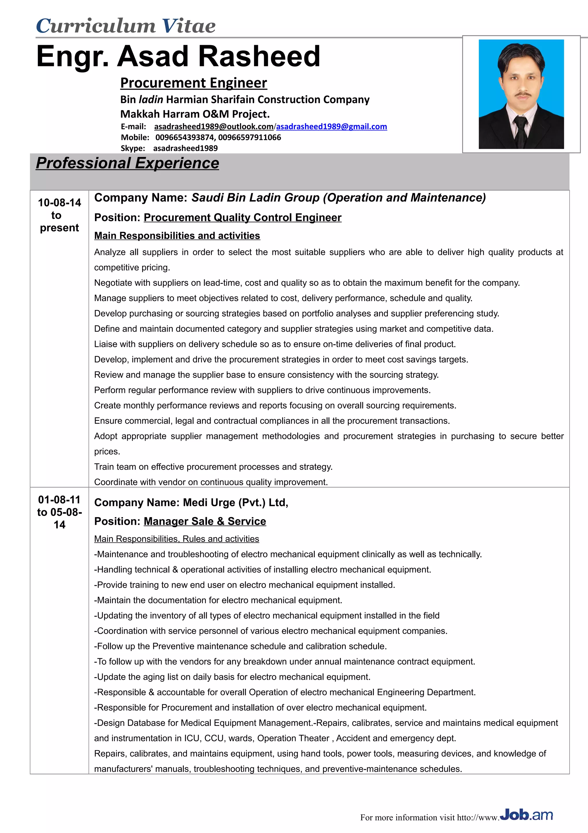 CV Engr. Asad Rasheed | DOC