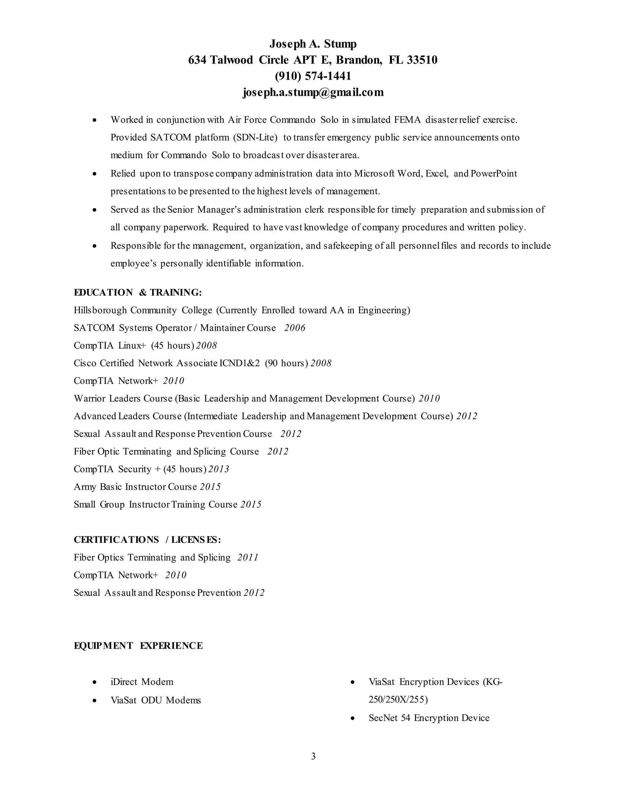 Commo Resume | PDF