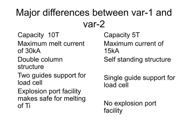 Vacuum Arc Remelting Furnaces In Midhani Ppt