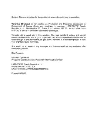 recommendation letter_VS | PDF