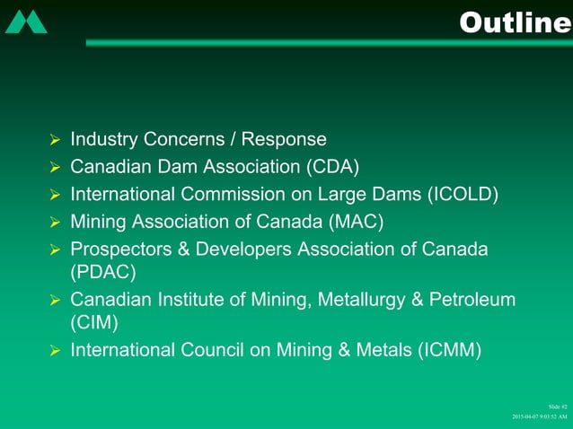 CDA 2012 - Tailings Dams | PPT