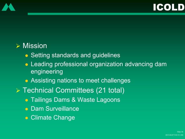 CDA 2012 - Tailings Dams | PPT