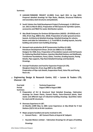 Civil - Structural Designer CV | PDF