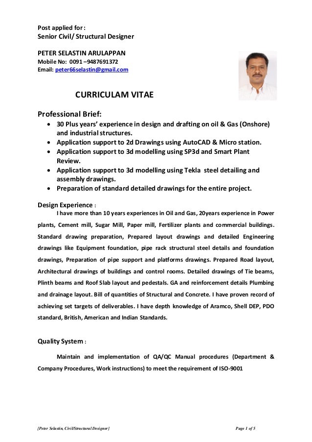 Civil - Structural Designer CV