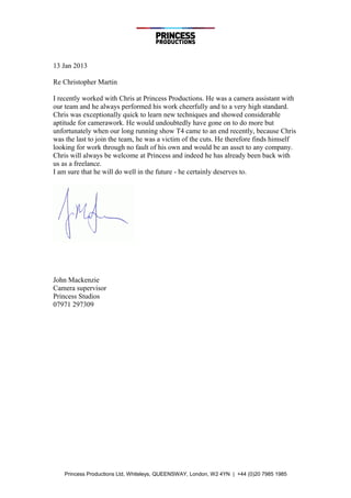 Reference from John Mackenzie | PDF