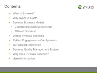Synexus Model | PPTX | Healthcare Industry | Industries