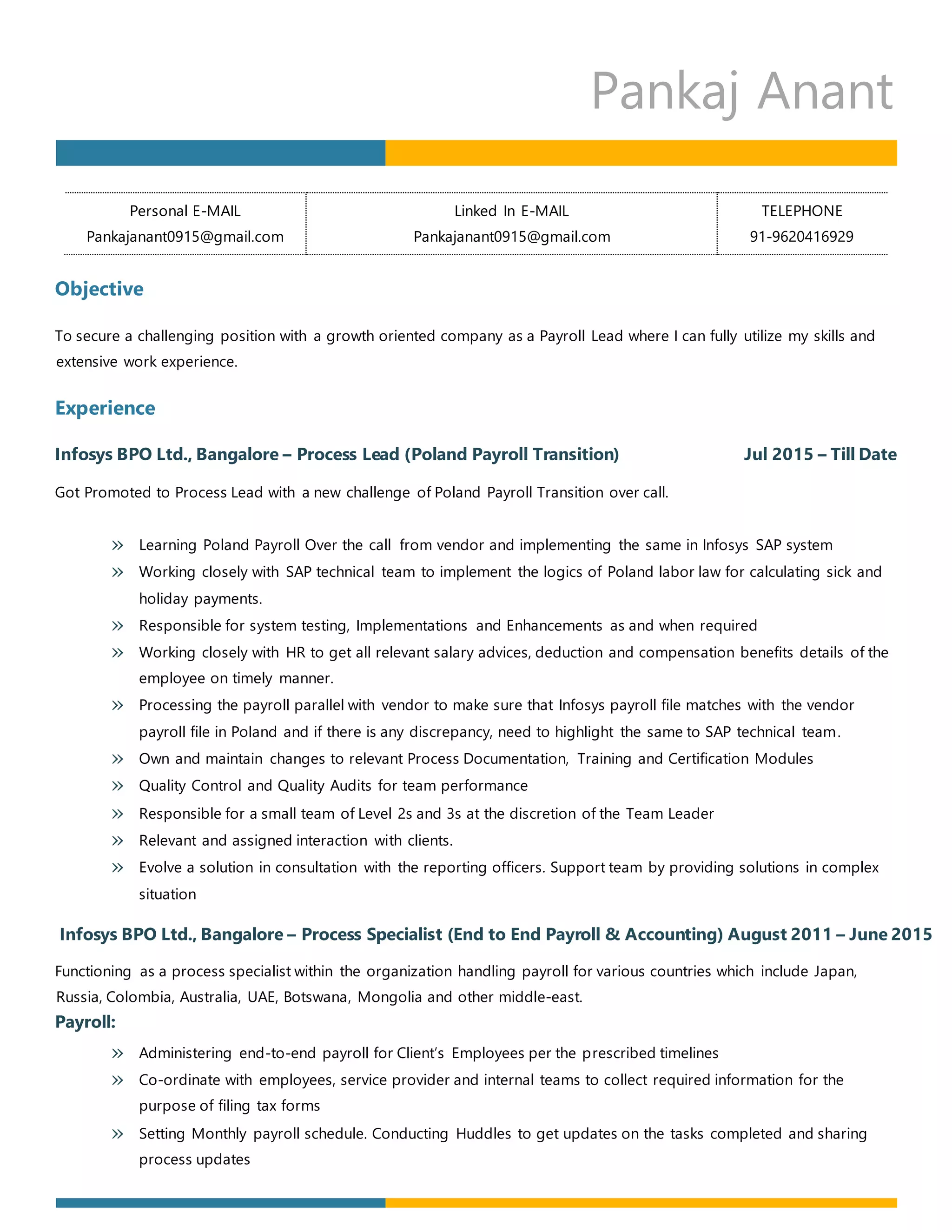 Pankaj Resume Updated | DOCX