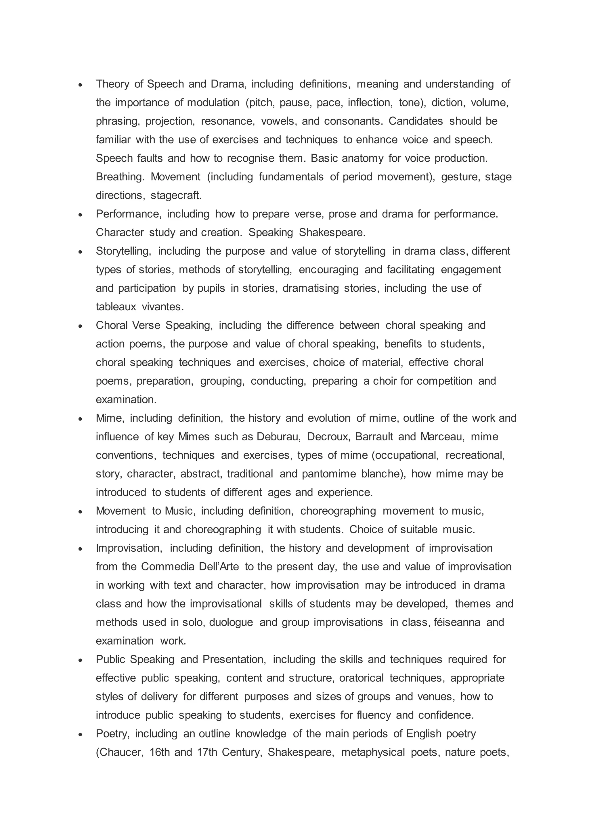 Theory of Speech and Drama | DOCX