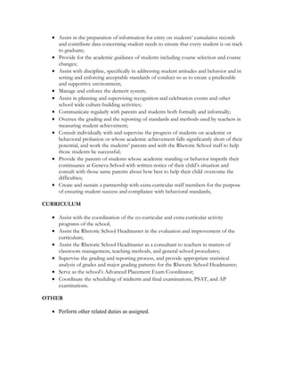 AcademicDeanJobDescription(Draft) | PDF