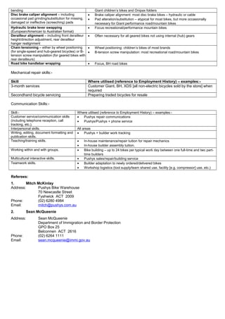 Resume Mechanic 2015 | DOC